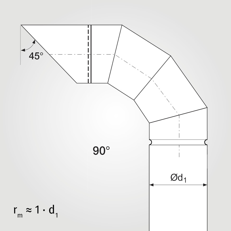 Rohre, Formteile und Zubehör für Raumlufttechnische Anlagen - Nesensohn GmbH: AUSBLASBOGEN 90 ...
